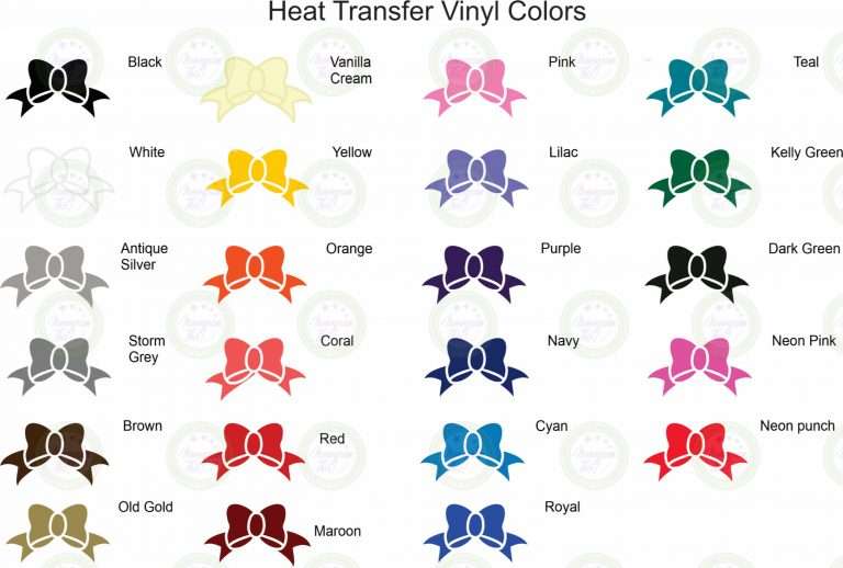 Heat Transfer Vinyl Color Chart – Monogram This and More! Personalized ...